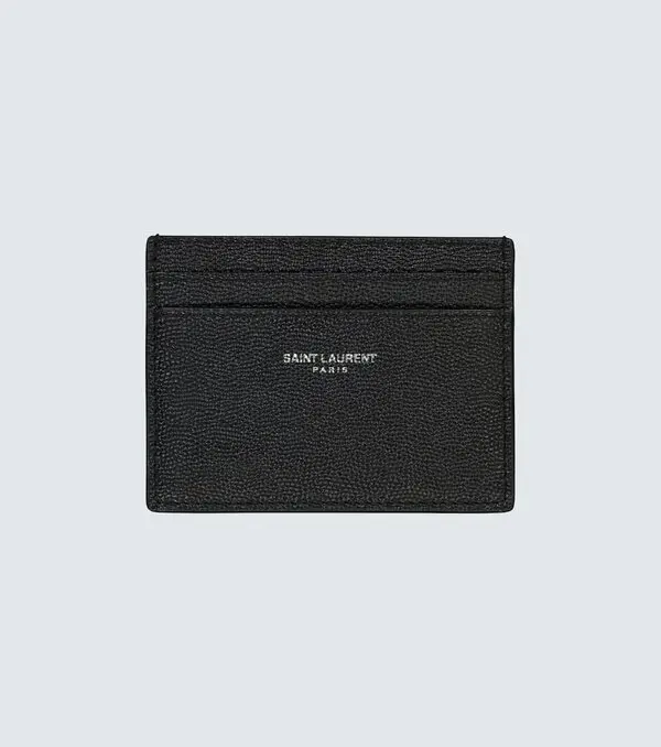 Saint Laurent Leather Card Holder - Black