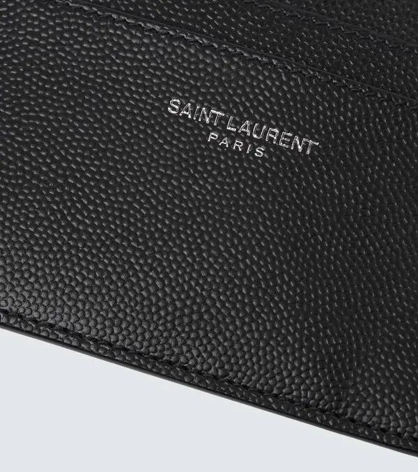 Saint Laurent Leather Card Holder - Black