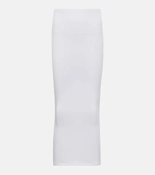 Alaïa Cutout Technical Midi Skirt - White