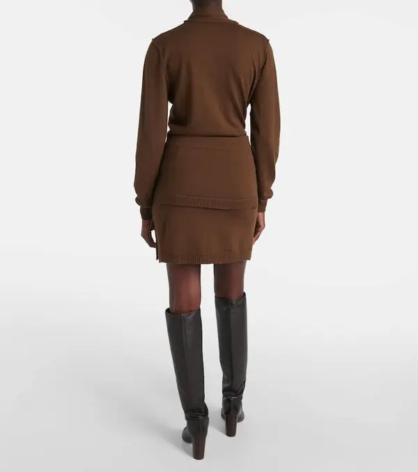 LEMAIRE Trompe L'oeil Wool-blend Miniskirt