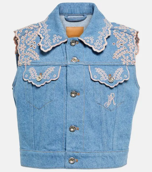 Rabanne Embroidered Denim Vest