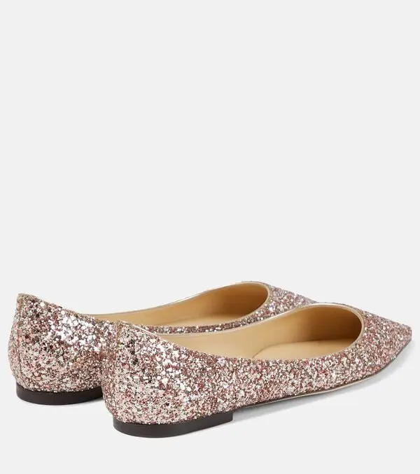 JIMMY CHOO Love Glitter Ballet Flats