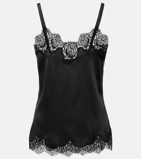 Dolce & Gabbana Lace-trimmed Satin Camisole