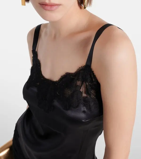 Dolce & Gabbana Lace-trimmed Satin Camisole