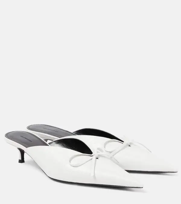 Balenciaga Knife Bow Leather Mules
