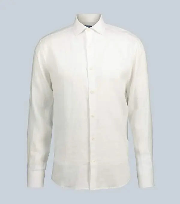 Frescobol Carioca Antonio Long-sleeved Linen Shirt - White