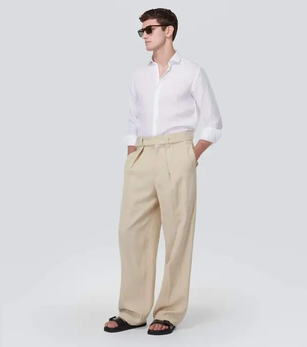 Frescobol Carioca Antonio Long-sleeved Linen Shirt - White