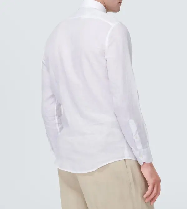 Frescobol Carioca Antonio Long-sleeved Linen Shirt - White