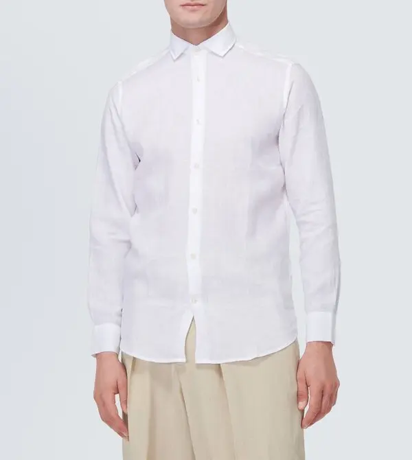 Frescobol Carioca Antonio Long-sleeved Linen Shirt - White
