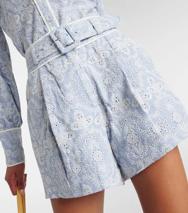 Veronica Beard Hobbes High-rise Cotton Shorts