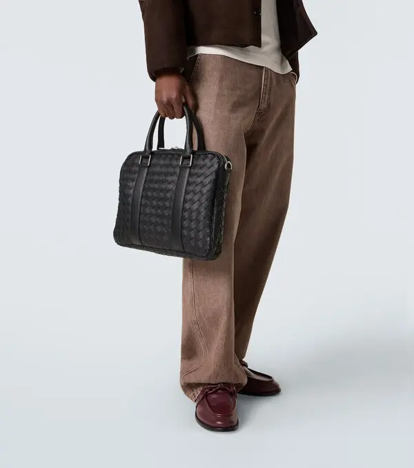 Bottega Veneta Intrecciato Leather Briefcase