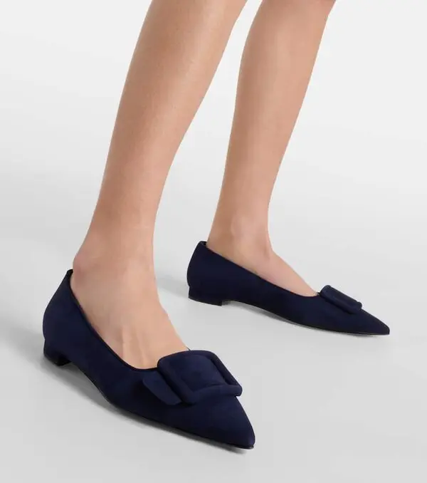Manolo Blahnik Maysale Ballet Flats - Blue