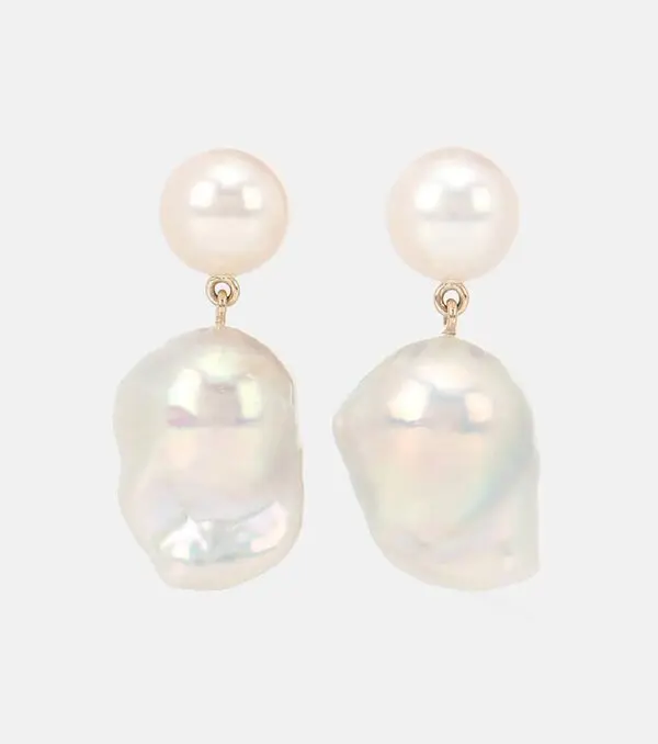 Sophie Bille Brahe Venus Blac 14kt Yellow Earrings With Pearls - Gold