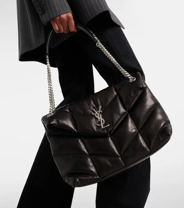 Saint Laurent Puffer Medium Leather Shoulder Bag - Black