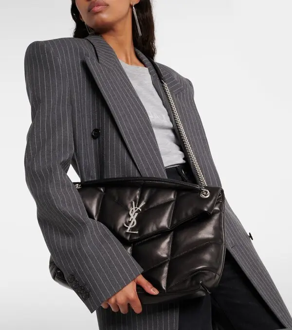 Saint Laurent Puffer Medium Leather Shoulder Bag - Black