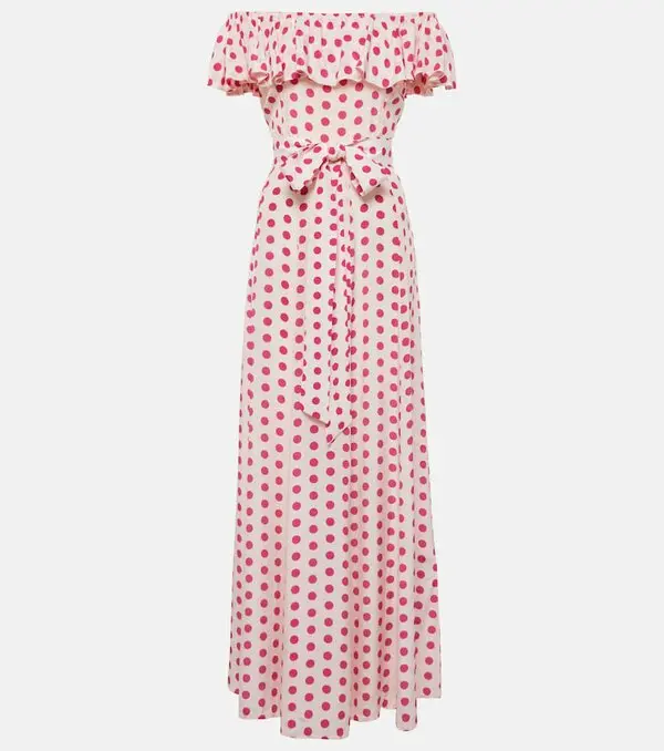 ALEXANDRA MIRO Giselle Polka-dot Midi Dress - Multicoloured