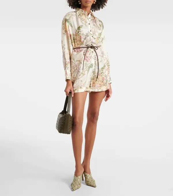 Zimmermann Waverly Floral Silk Romper