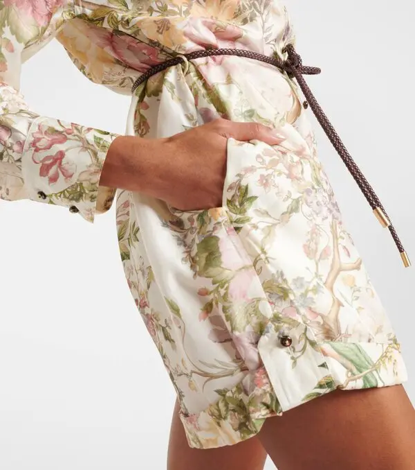 Zimmermann Waverly Floral Silk Romper