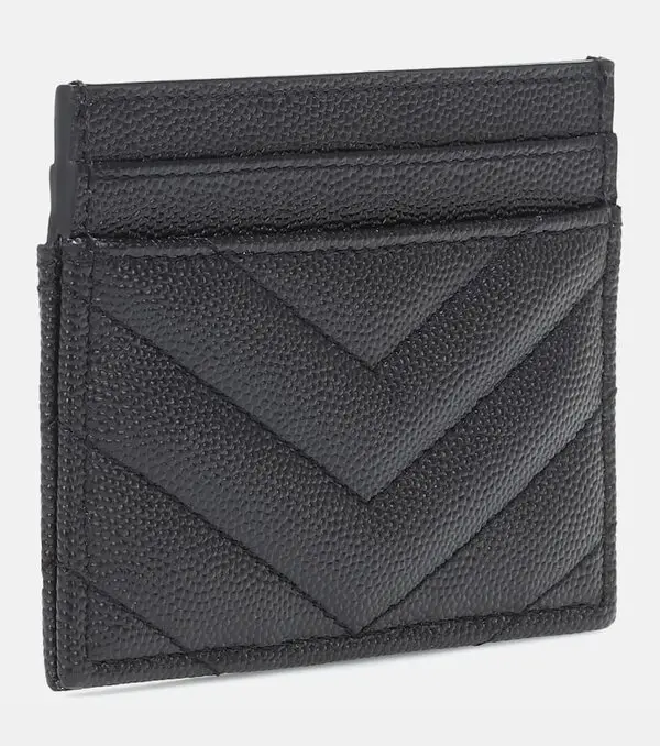 Saint Laurent Monogram Quilted Leather Card Holder - Black