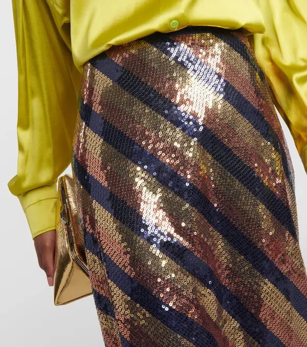 Rixo Kelly Sequined Midi Skirt