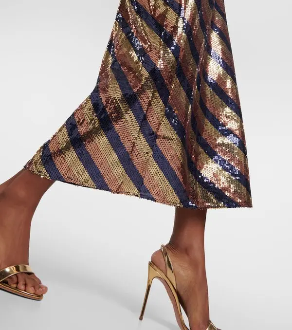 Rixo Kelly Sequined Midi Skirt