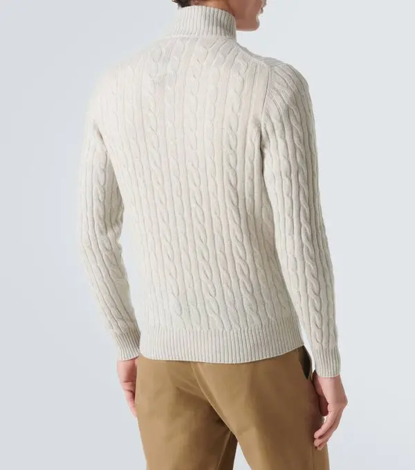 Loro Piana Mezzocollo Treccia Cashmere Sweater - Neutrals