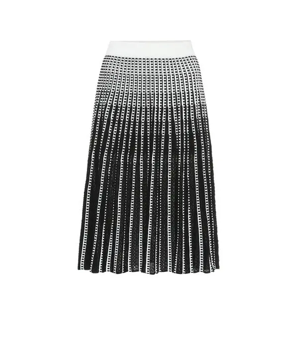 Simkhai Striped Stretch-knit Midi Skirt
