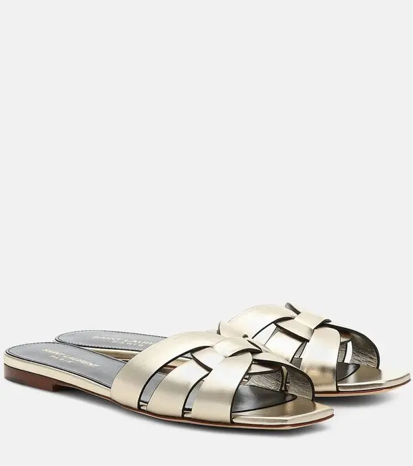 Saint Laurent Tribute Nu Pieds 05 Slides - Gold