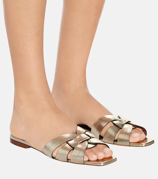 Saint Laurent Tribute Nu Pieds 05 Slides - Gold
