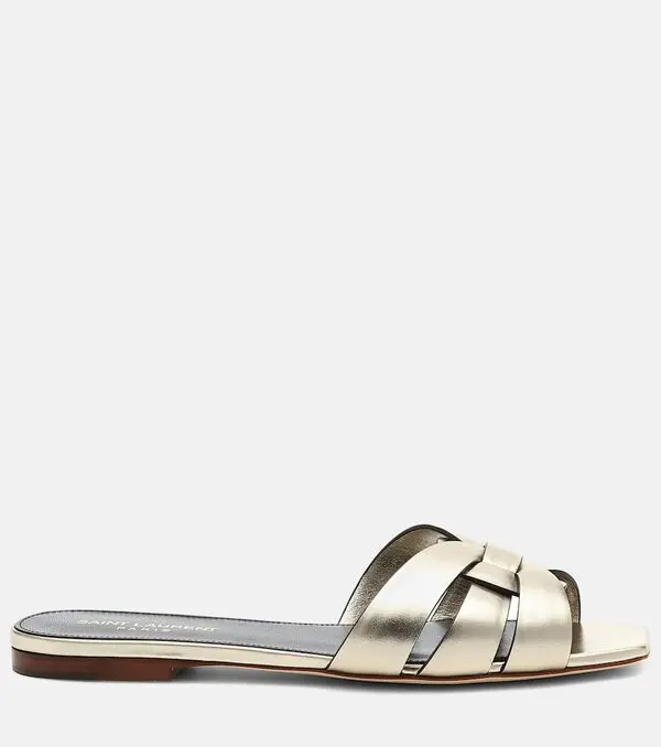 Saint Laurent Tribute Nu Pieds 05 Slides - Gold