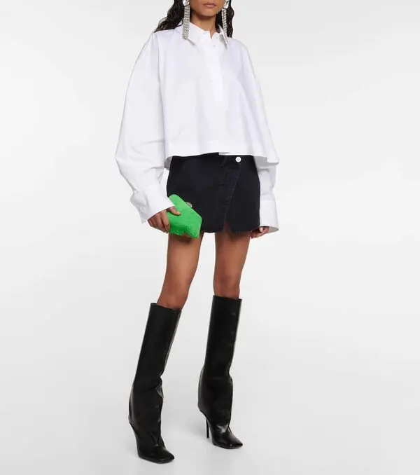 Attico Midnight Leather Clutch