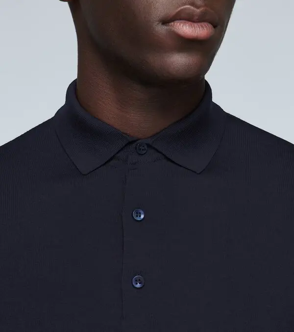 Loro Piana Ml Long-sleeved Wool Polo Shirt - Blue