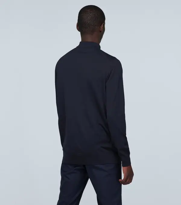 Loro Piana Ml Long-sleeved Wool Polo Shirt - Blue