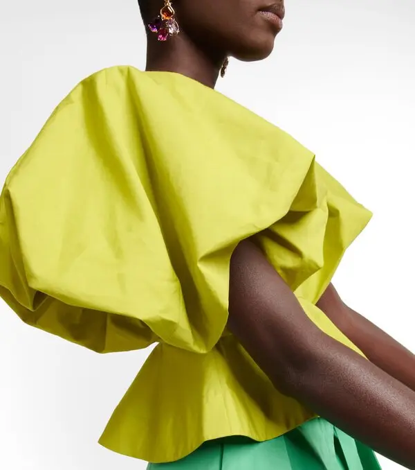 Oscar De La Renta Peplum Crop Top