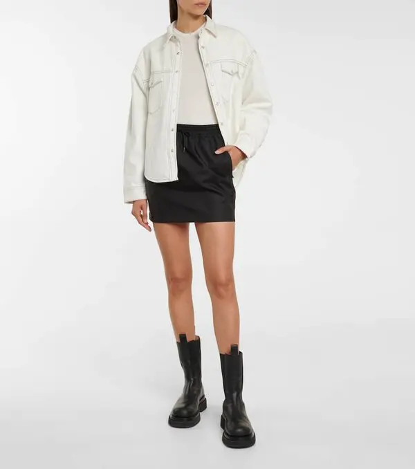 Wardrobe.NYC High-rise Drawstring Miniskirt - Black