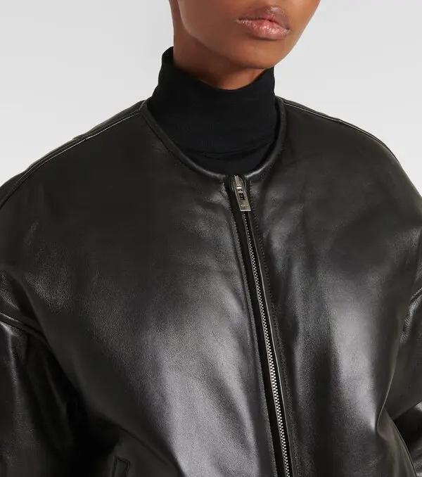 Alaïa Leather Bomber Jacket