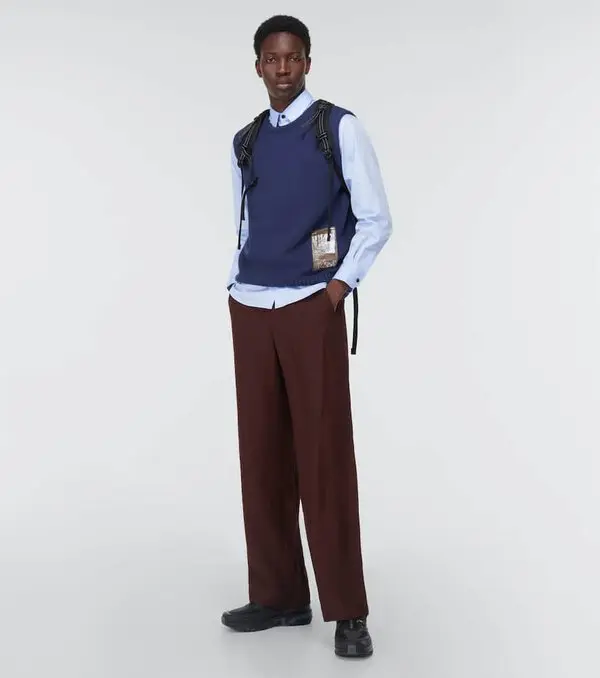 GR10K Embroidered Cotton Sweater Vest