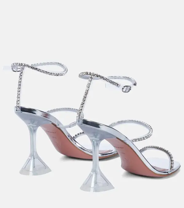 Amina Muaddi Gilda Embellished Pvc Sandals