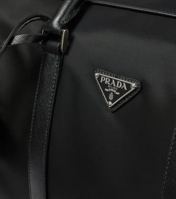Prada Re-nylon And Saffiano Leather Duffle Bag