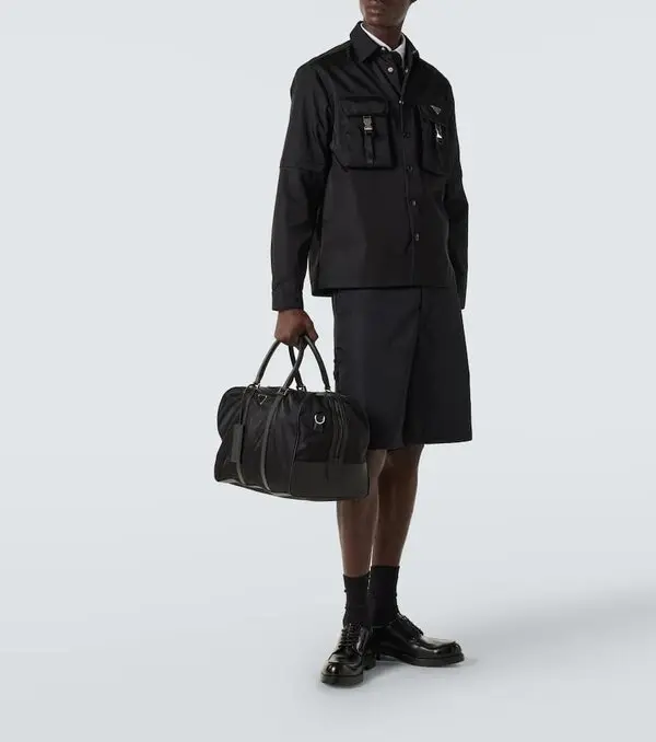 Prada Re-nylon And Saffiano Leather Duffle Bag