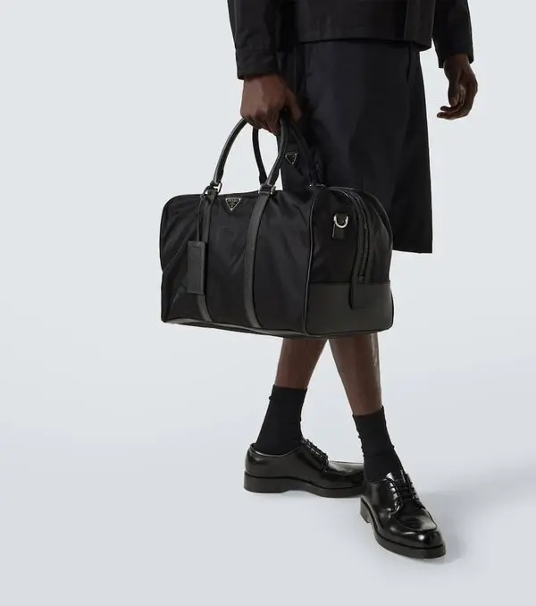 Prada Re-nylon And Saffiano Leather Duffle Bag
