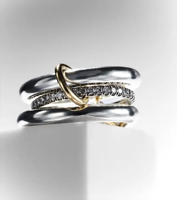 SPINELLI KILCOLLIN Libra Noir Sterling And 18kt Gold Diamond Ring - Silver