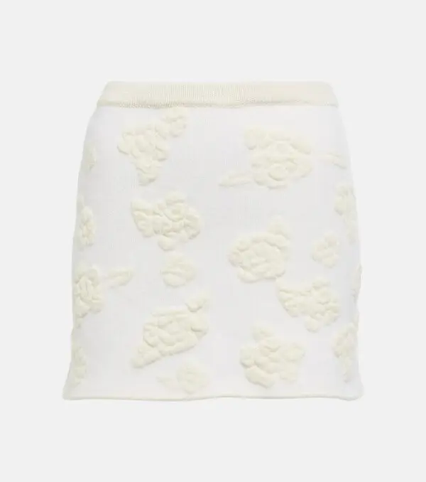 Magda Butrym Embroidered High-rise Mini Skirt - White