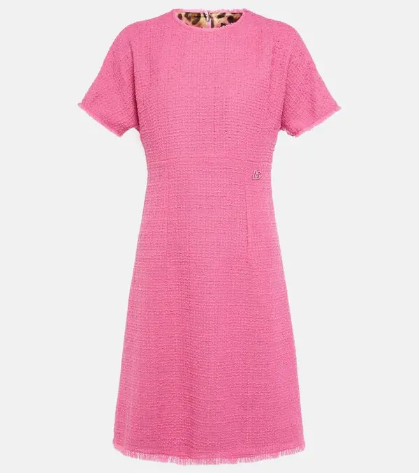 Dolce & Gabbana Wool-blend Mini Dress - Pink