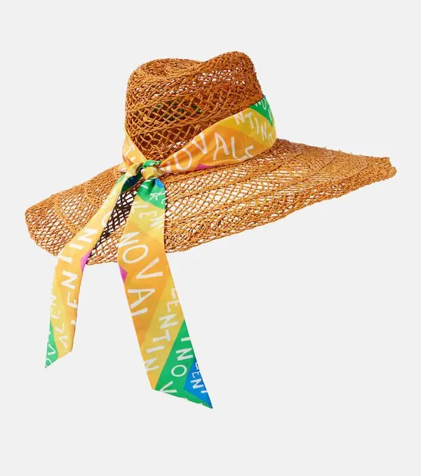 Valentino Garavani Chevron 24 Straw Sun Hat