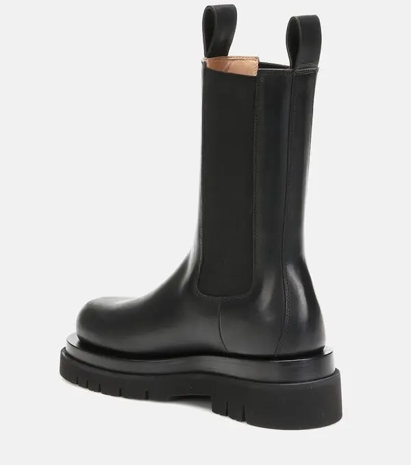 Bottega Veneta Lug Leather Ankle Boots