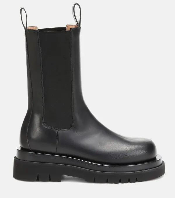 Bottega Veneta Lug Leather Ankle Boots