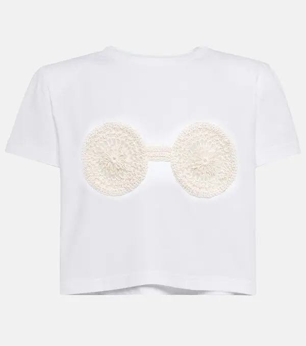 Magda Butrym Embroidered Cotton T-shirt - White