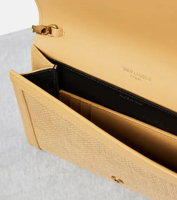 Saint Laurent Uptown Raffia Wallet On Chain