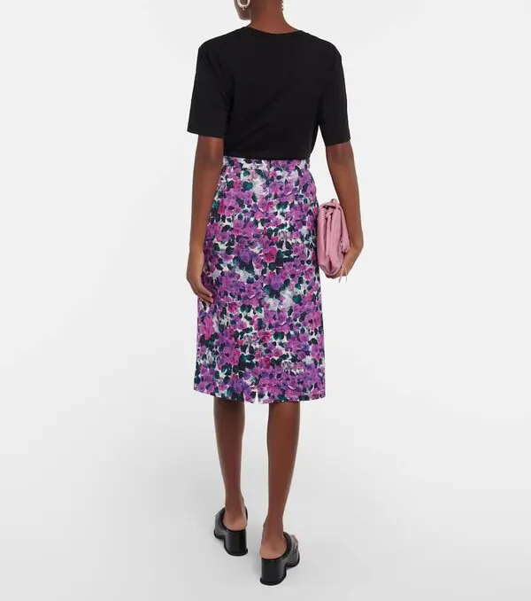 Dries Van Noten Floral Midi Skirt